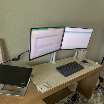 Felt Desk Mat Green, Custom Size Desk Pad Green, Felt Extended Mouse ...