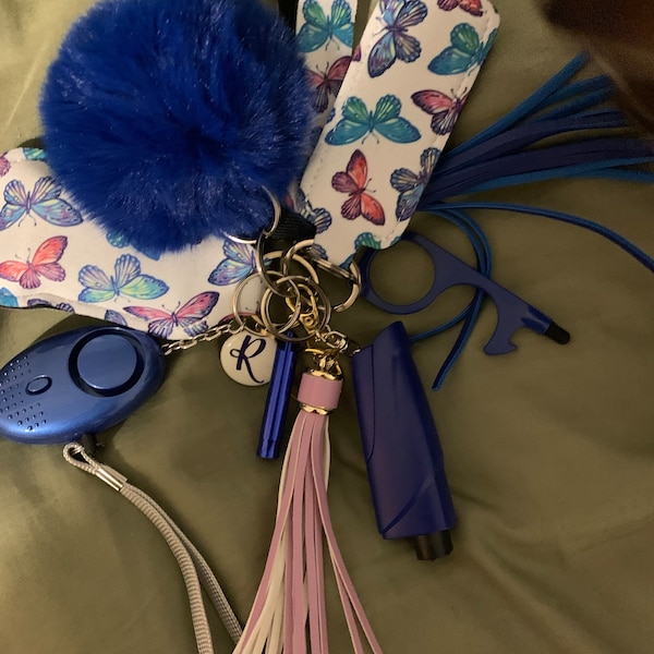 Personalized Safety Keychain Set, Alarm, Wristlet, Gifts for Her - Etsy
