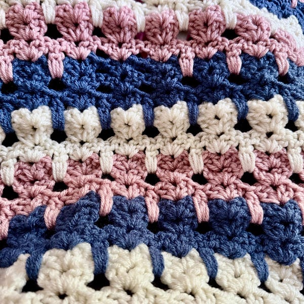 Rectangle Crochet Granny Square Pattern, Easy Square Pattern, Motif for ...
