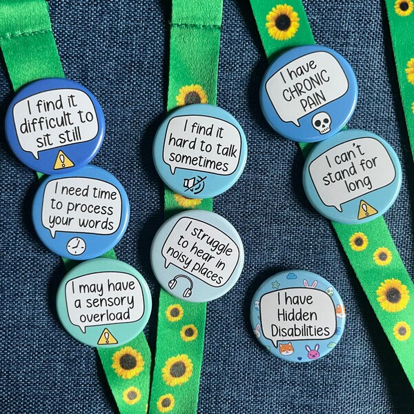 I Struggle to Hear in Noisy Places Badge Pin | Sensory Gift - Loud ...