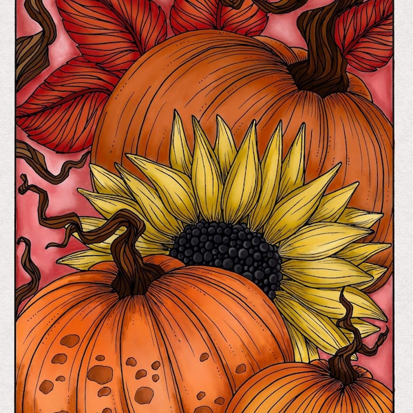 5 Pages Fabulous Fall Digital Downloads to Color Punpkins, Crows ...