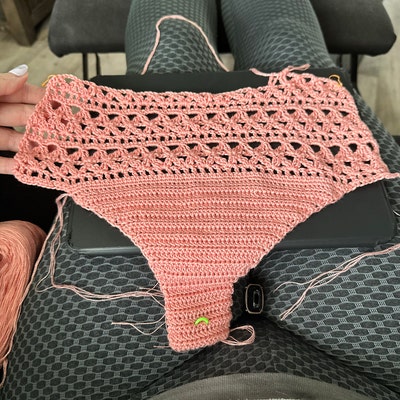 Crochet Pattern Bikini Set Easy Pattern Lace Brazilian Cheeky Bottoms Bralette Adjustable Summer ...