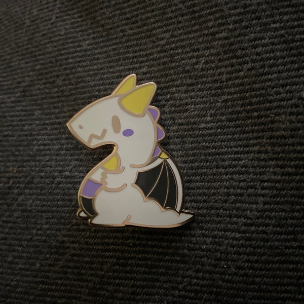 Nonbinary Pride Dragon Enamel Pin Etsy 2399