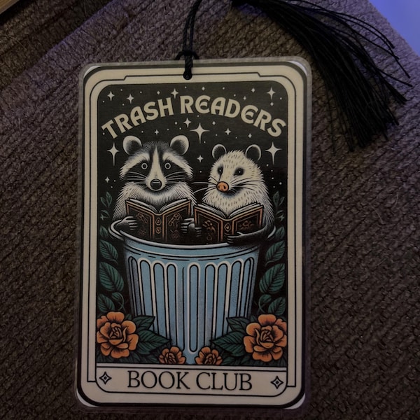 Trash Readers Book Club Bookmark, Tarot Card Bookmark, Gift for Book ...