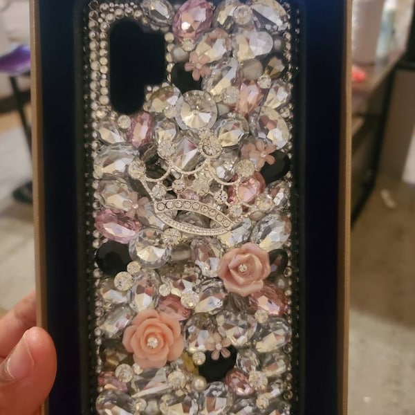 Tiaras Trinkets Silver Diamond Pink Roses Genuine Clear Crystals Bling ...
