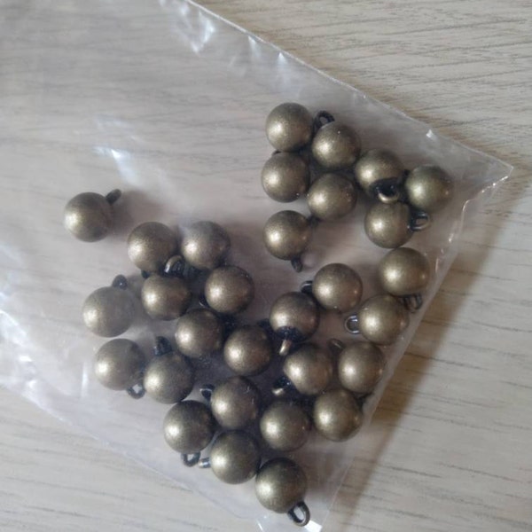 8 Mm Antique Silver or Antique Gold True Ball Buttons With Metal Shank ...