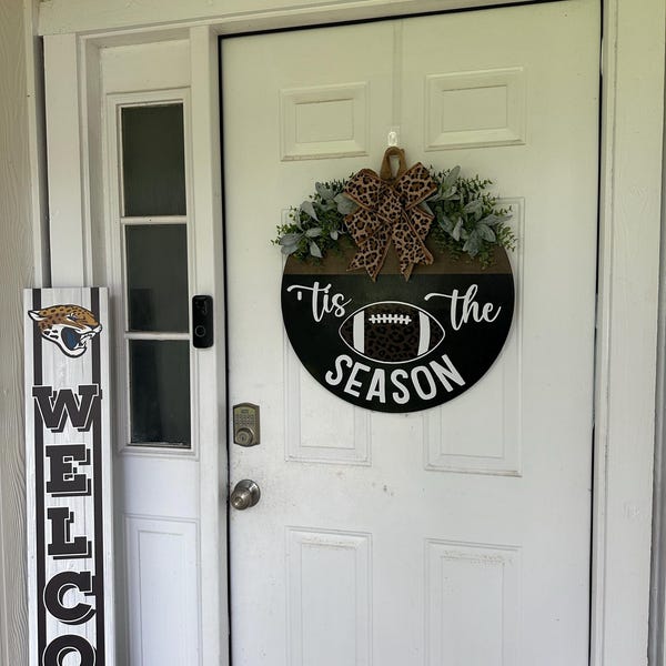 Football Front Door Decor | 'tis the Season | Football Sign | Sports ...
