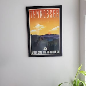 Retro Style Travel Poster, Tennessee Vintage Rustic Poster Print, Home ...