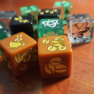 Coffee Dice / Set of 2 / D6 Cup, Caffine, Coffee Bean - Etsy