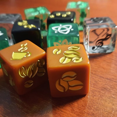 Coffee Dice / Set of 2 / D6 Cup, Caffine, Coffee Bean - Etsy
