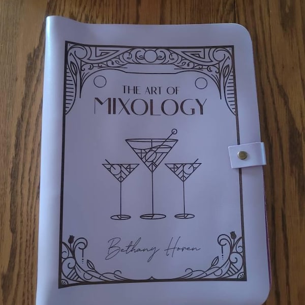 Cocktail Recipe Book Bar Recipe Book Bartender Gift Cocktail Binder Blank Leather Recipe Book ...