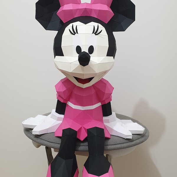 Papercraft Minnie Mouse, Pdf, SVG and DXF Format Compatible With Cricut ...