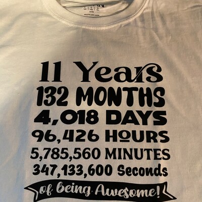 11 Years of Being Awesome cut or Print Diyart Eleven 11th I'm Turning ...