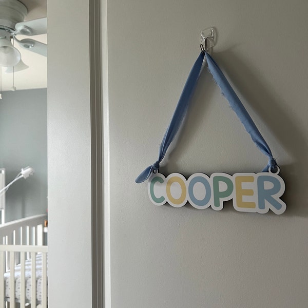 Custom Kids Room Door Sign: Pastel Colors, Personalized Name - Etsy
