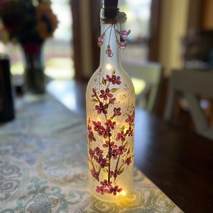 Large Heavy Glass Cylinder Vase. Hand Painted. Purple, Pink and White ...