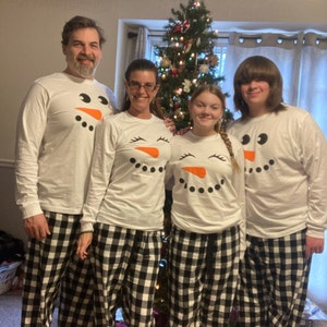 Snowman Pajamas, Snowmen Face Pajamas, Matching Family Pajamas, Ski ...