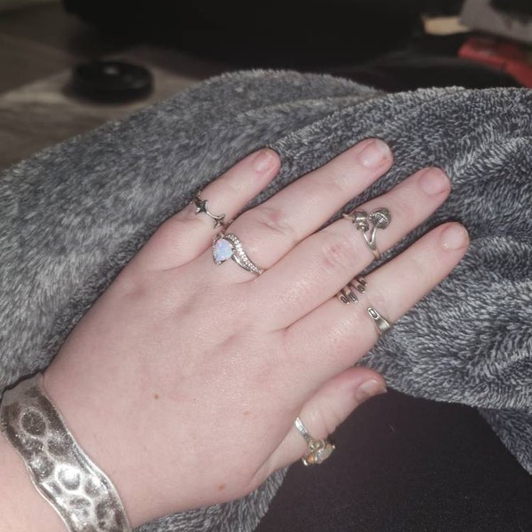 Anatomical Gripping Hand Skeleton Ring, Silver Finger Ring, Cool Wrap ...