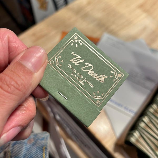 Custom Matchbooks - 'til Death Matchbook- Wedding Favor, Wedding ...