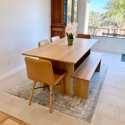 Crafted Dining Table JENI Table Extensions, White Oak, Bowed Top ...