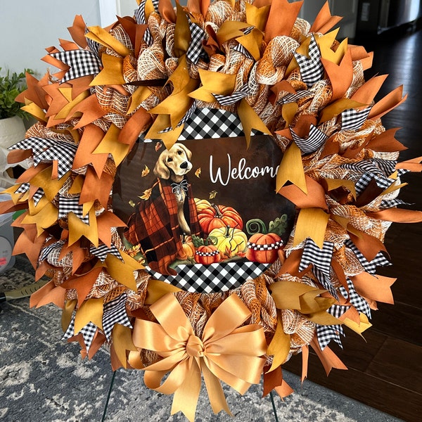 Round Fall Wreath Sign, Fall Wreath Sign, Personalize It by Pam, Signs ...