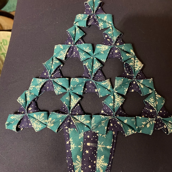 Christmas Triangles Fabric Decoration - PDF Pattern - Fabric Folding ...