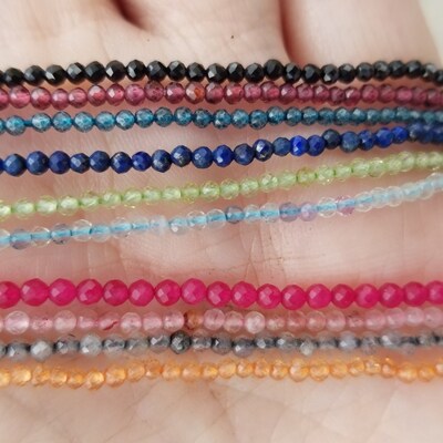Buy 5 Strands of 2 Mm Beads of All Gemstones Natural 2 Mm Gemstone ...