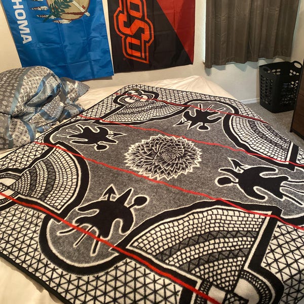 Basotho Blanket - Kharetsa (blacknwhite) Blue Line - Etsy