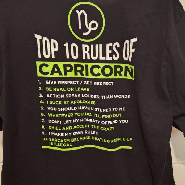 Top 10 Rules of Capricorn Horoscope Zodiac Astrological Sign T-shirt ...
