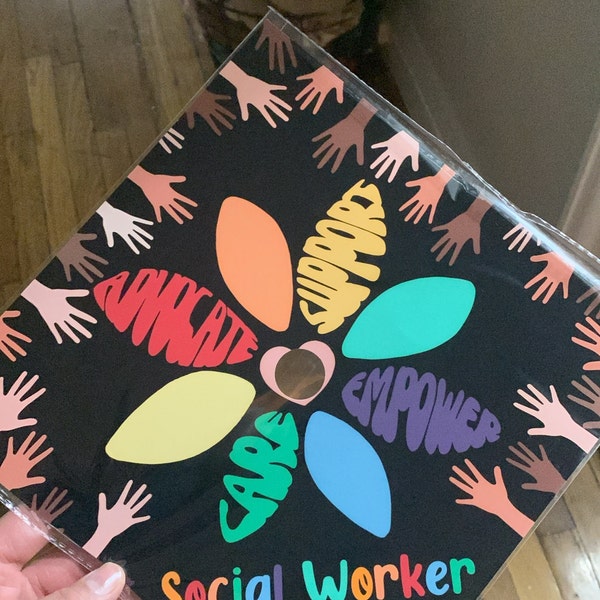 Personalized Social Worker Graduation Cap Topper, Customized Social ...