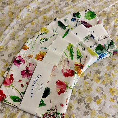Kitchen Tea Towel Set of 6. Floral Tea Towel. Botanical Tea Towel ...