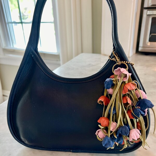 Genuine Leather Flower Bag Charm Chuvash, Handbag Charm,purse Charms ...