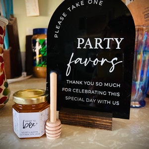 Party Favors Arch Table Sign, Party Favors Sign, Modern Script Acrylic ...