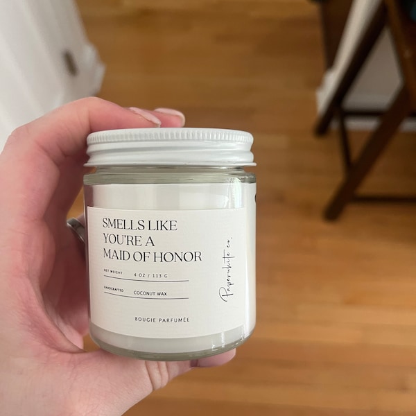 Maid of Honor Proposal Candle, Smells Like You're A MOH, Custom Wedding ...