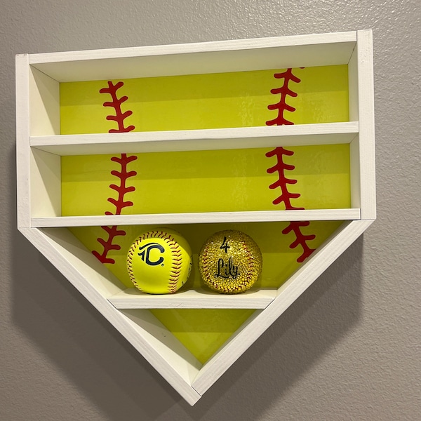 Personalized Baseball Holder ONLY: 18 Ball Display Case, Home Run Decor ...