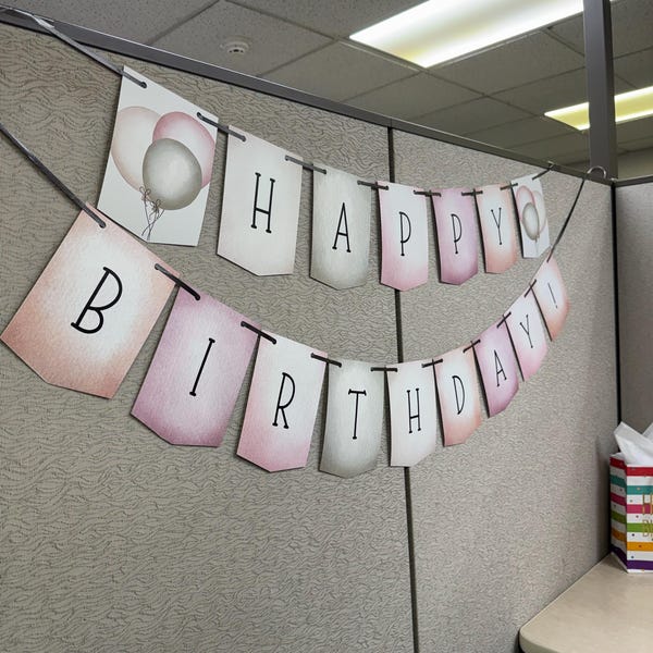 PRINTABLE Boho Watercolor Happy Birthday Banner, Birthday Garland ...