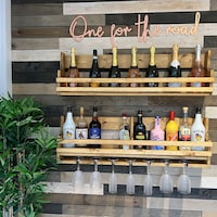 Wall Mounted Drinks Rack, Gin Shelf, Spirit Cabinet, Wine, Vodka ...