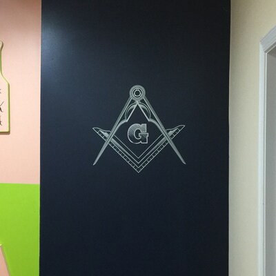 Freemasonry Emblem Wall Vinyl Decal Masonic Sticker Compass Home Decor ...