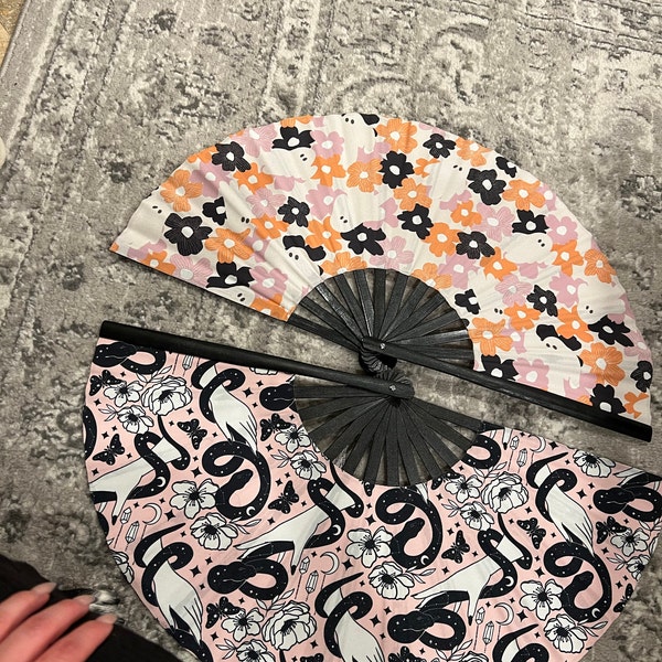 Groovy Disco Fan / Large Fan / Rave Accessories / Hand Fan / Rave Hand Fan / Clacking Fan / EDM ...