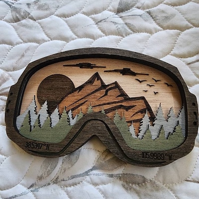 3D Layered Wood Art, Ski/snowboard Goggles - Etsy