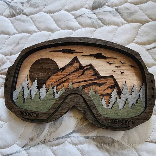 3D Layered Wood Art, Ski/snowboard Goggles - Etsy