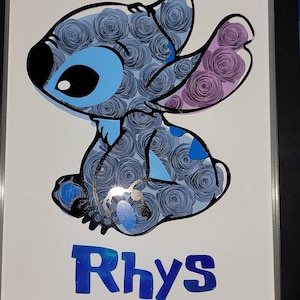 Stitch Paper Flower Shadow Box Wall Decor Flower Box Personalized Gift ...