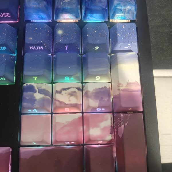 Dark Marble Keycap - Custom Resin Artisan (black & White Swirl) | OEM ...