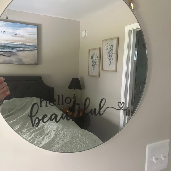 Hello Beautiful Decal - Hello Beautiful Mirror Decal - Hello Beautiful ...