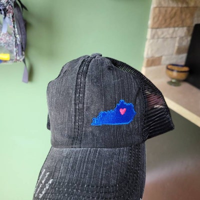 State Hat Distressed Women's Trucker Personalized State Embroidered Cap ...