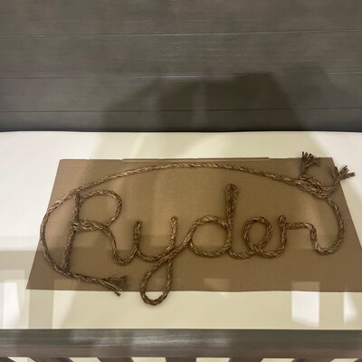 3 LETTER Rope Name Sign Western/nautical Rope Name Art, Cowgirl Themed ...