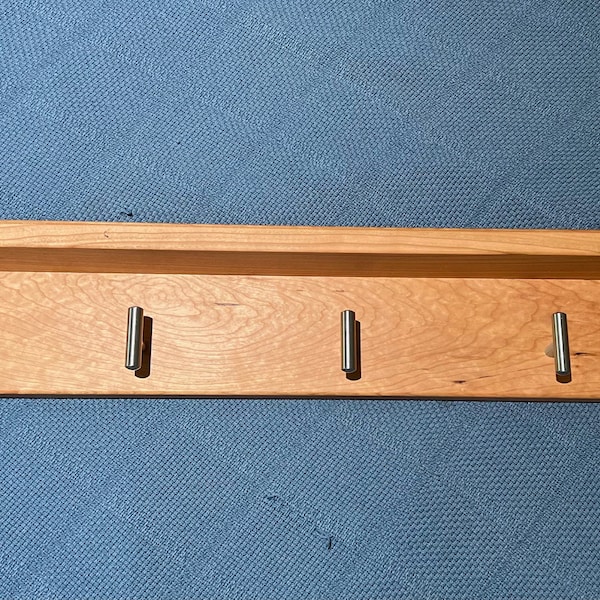 Solid Cherry Coat Rack With Shelf, Entryway Organizer - Etsy