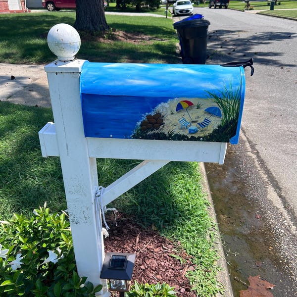 Corn Field and Red Barn Hand Painted Rural Mailbox, Weathered Barn Art ...