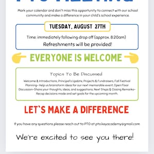 June PTA Meeting Flyer Template Summer Church Flyer Template Pto School ...