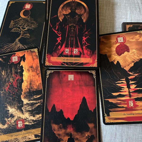 I Ching Oracle Cards: Yin Edition With Gold Foil Edges - Etsy