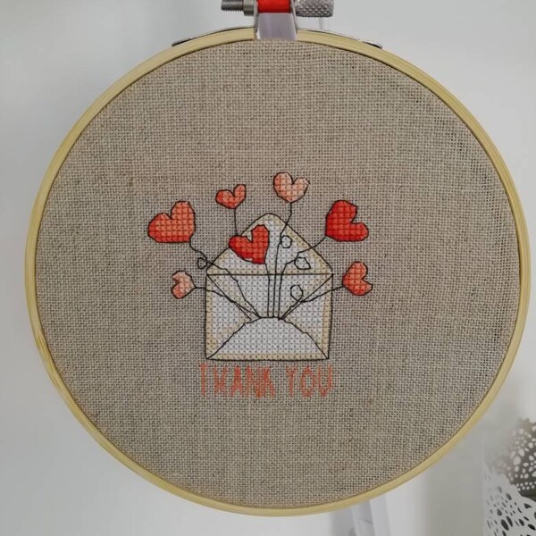 Mini Envelope of Hearts Cross Stitch Pattern for Valentines Day ...